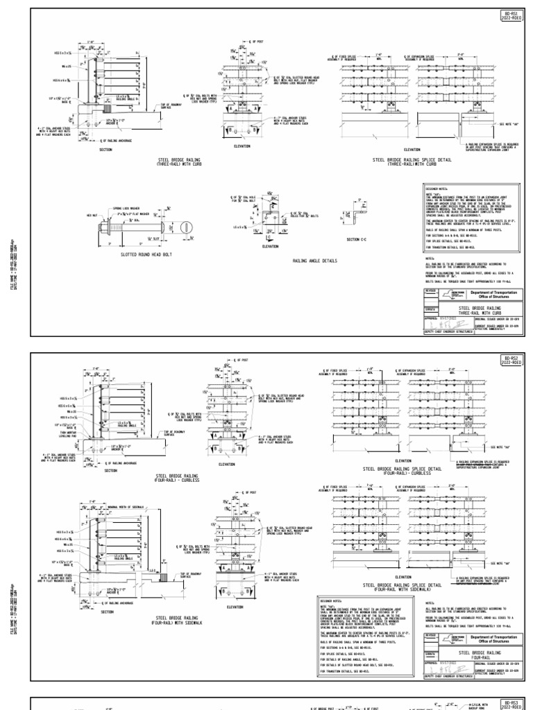 Steel Bridge Railing Design Details | PDF | Building Materials ...