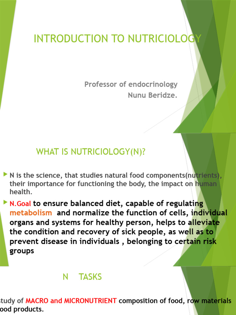 Lect.1 Introduction To Nutriology . | PDF | Calorie | Dieting