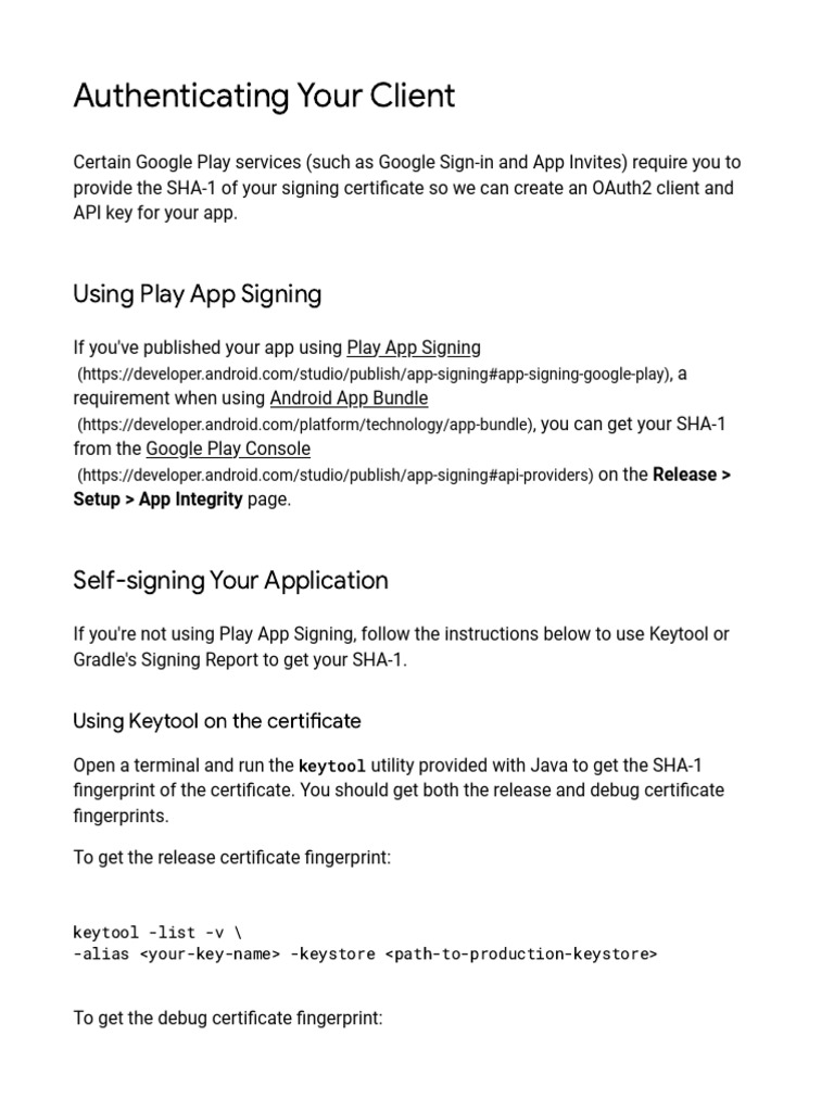 Authenticating Your Client _ Google Play services _ Google for ... Authenticating Your Client _ Google Play services _ Google for ...