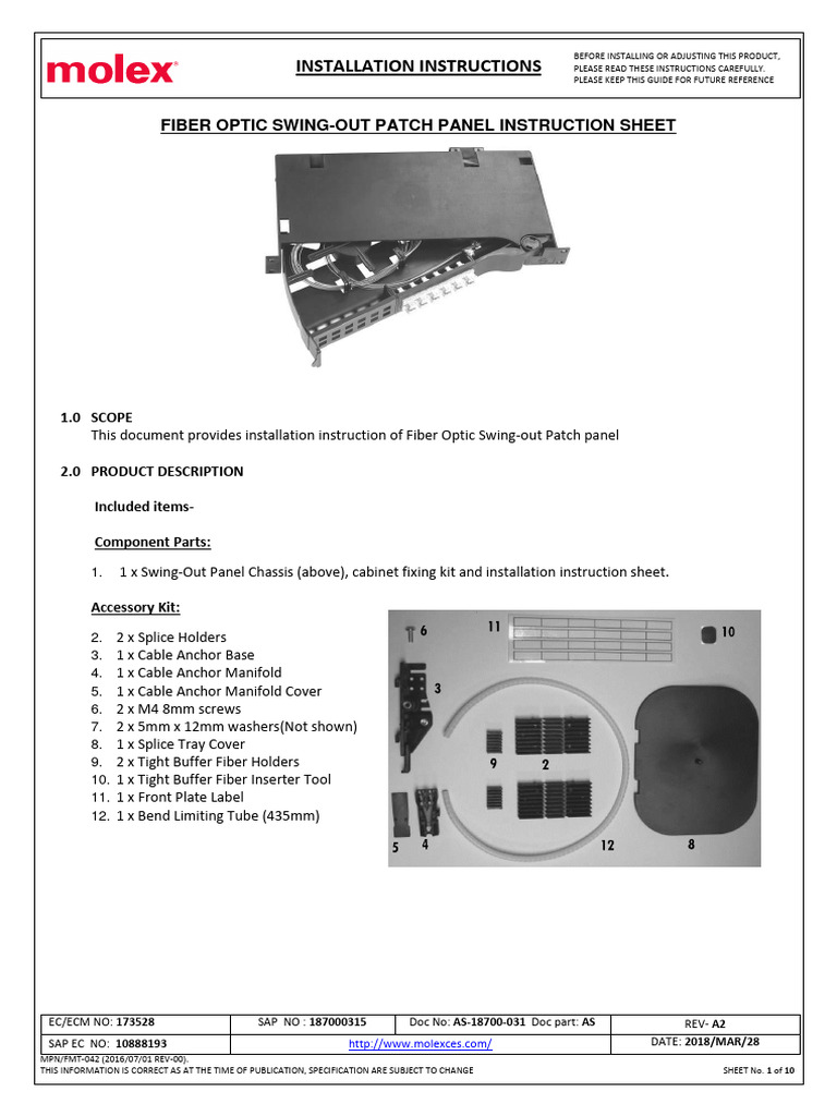 Fiber Optic Patch Panel Installation Guide | PDF | Optical Fiber ...