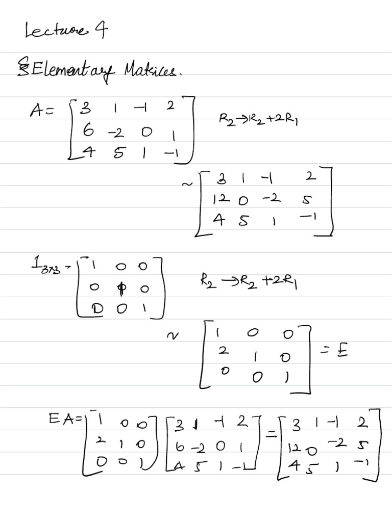 Elementary: Matrices | PDF | Matrix (Mathematics) | Operator Theory