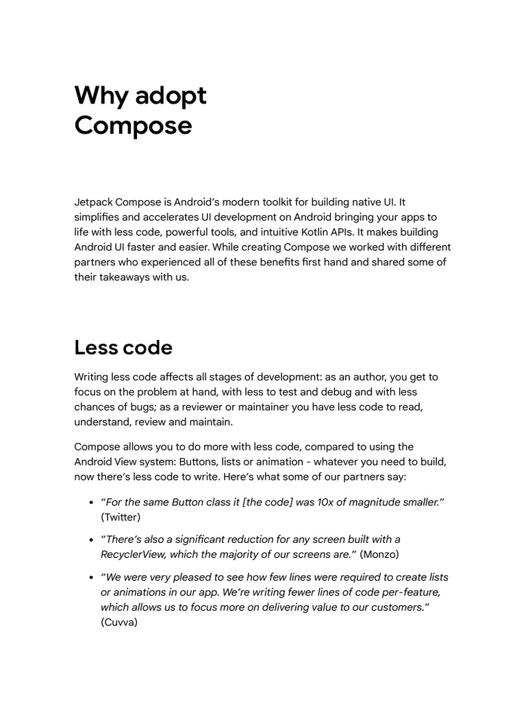 Why Compose Jetpack Compose Android Developers Pdf Android Operating System Mobile App 