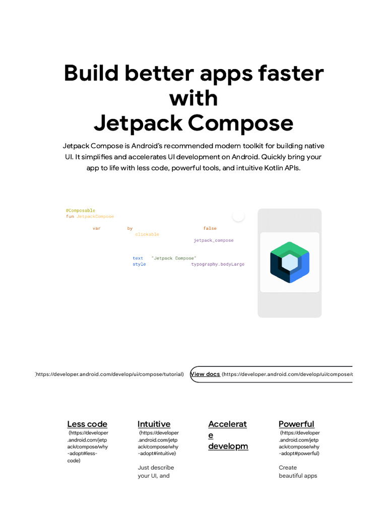 Jetpack Compose Ui App Development Toolkit Android Developers Pdf Android Operating 0808