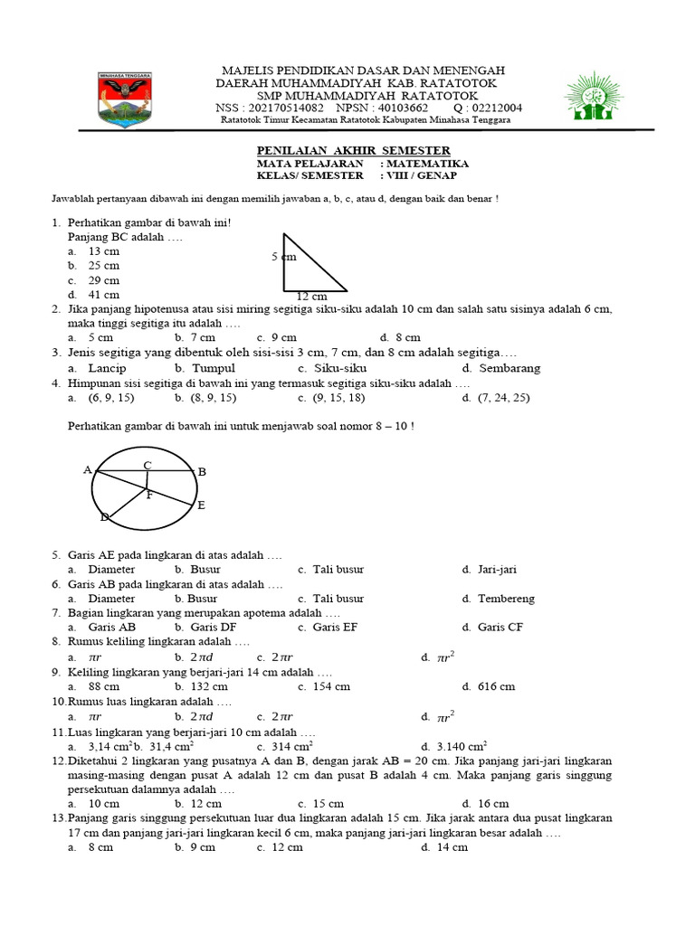 Soal Matem 8 Genap | PDF
