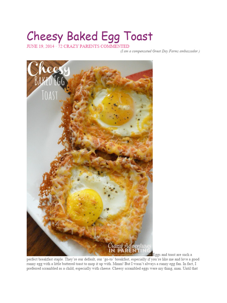 Cheesy Baked Egg Toast | PDF | Breads | Western Cuisine