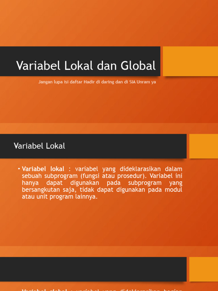 Variabel Lokala Dan Global | PDF | Metode & Bahan Ajar