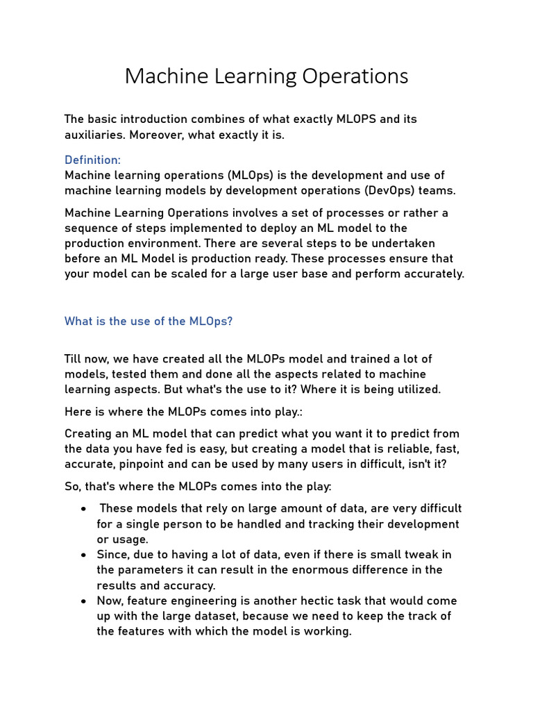 Machine Learning Operations Download Free Pdf Machine Learning Cloud Computing