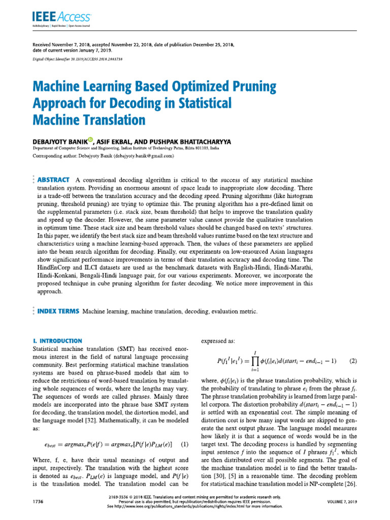 Machine Learning Based Optimized Pruning | PDF