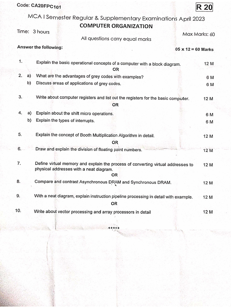 1 Sem Question Papers | PDF