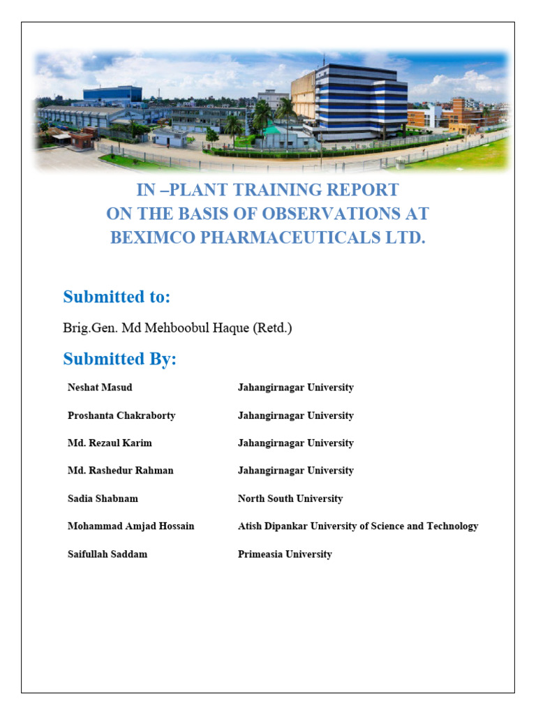 Beximco in - Plant Report | PDF | Tablet (Pharmacy) | Human Resources