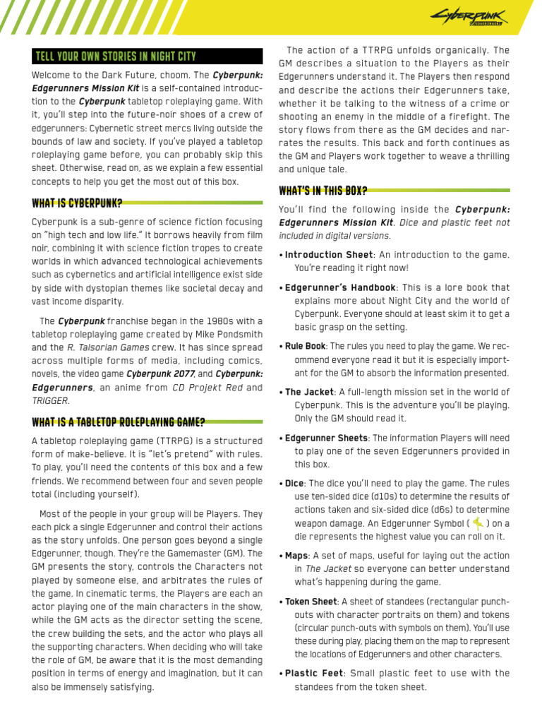 Cyberpunk | PDF | Role Playing Games | Tabletop Role Playing Game