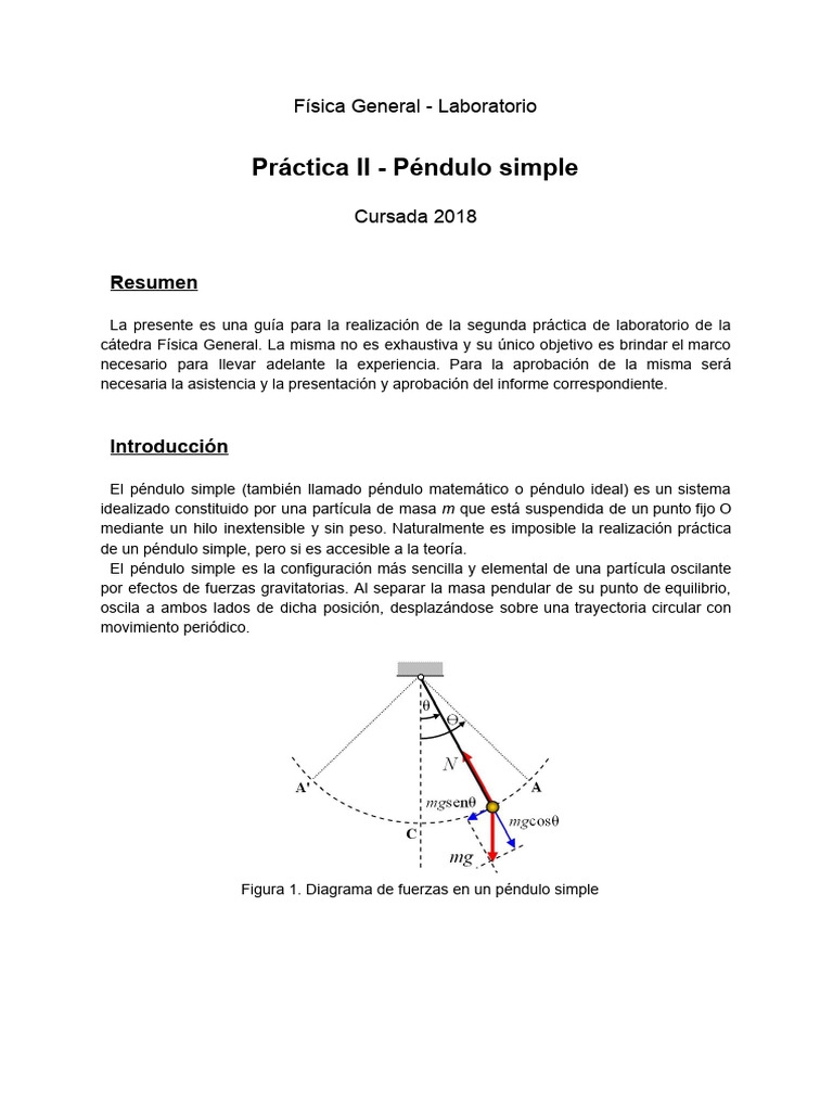 Practica de Pendulo Simple | PDF | Péndulo | Ciencias fisicas