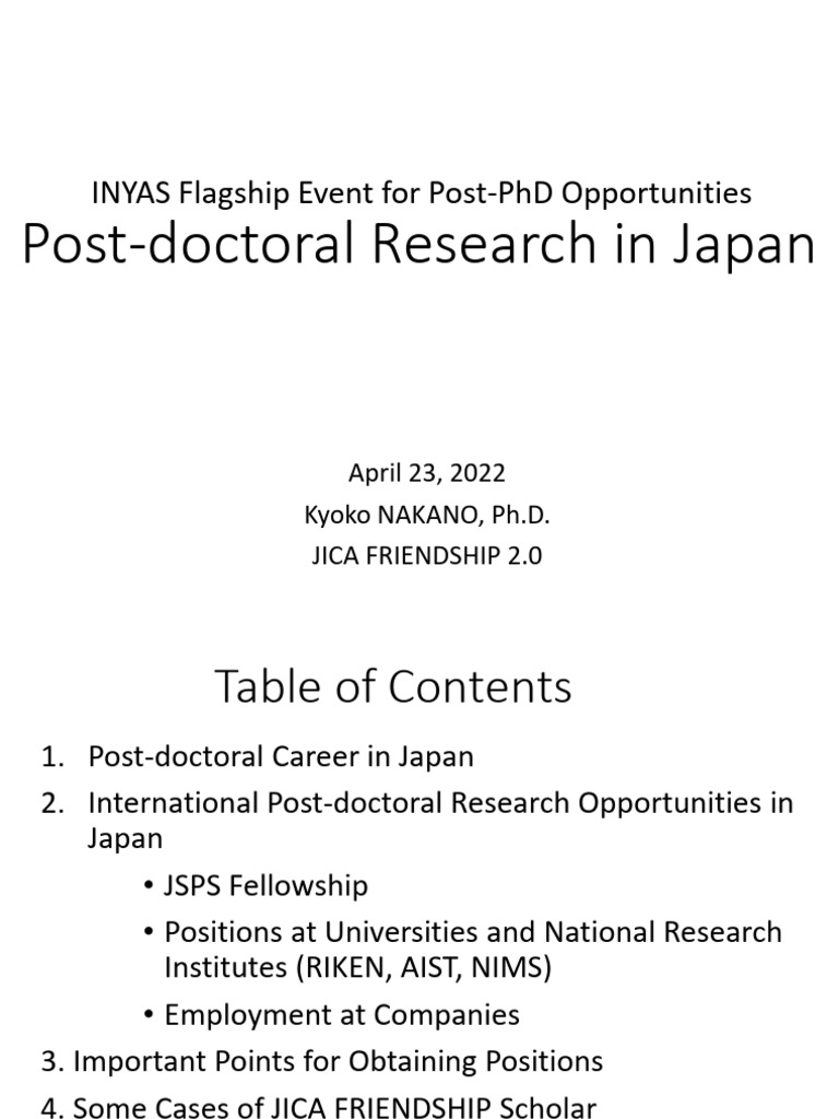 Postdoctoral Research 2 | PDF | Science