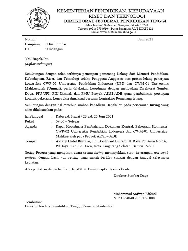 Contoh Undangan + Rundown | PDF