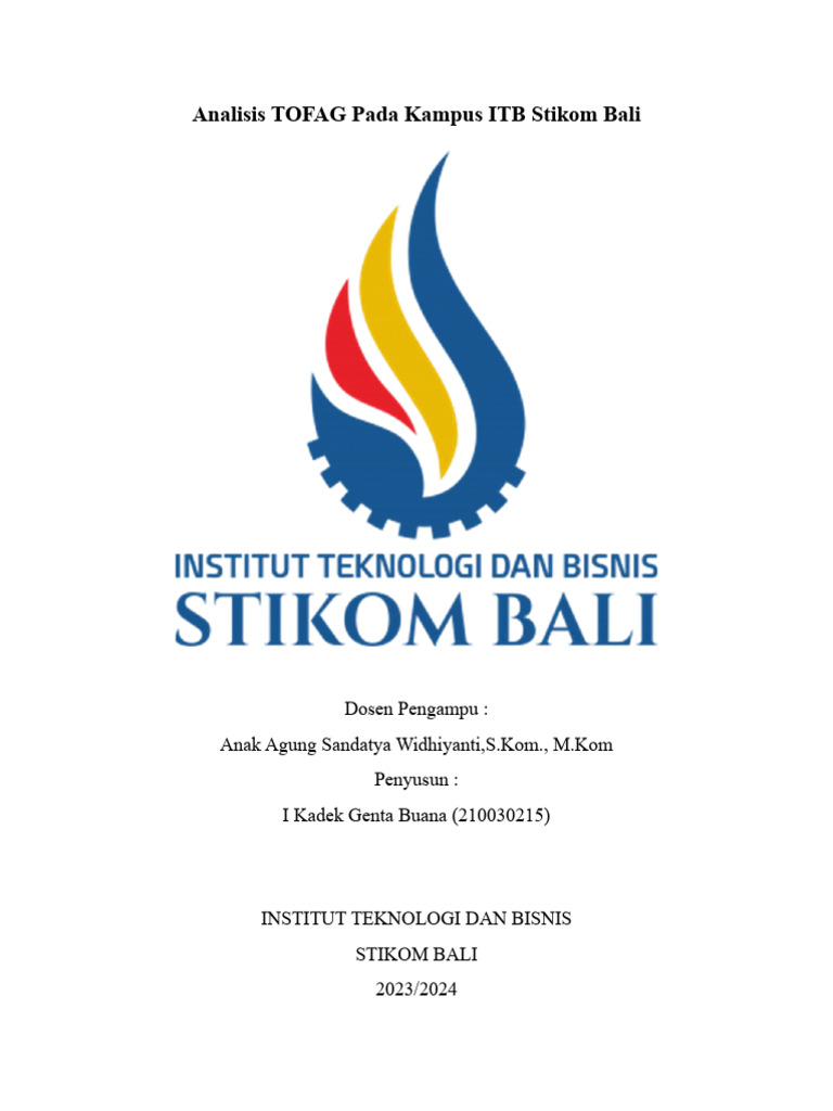 Analisis TOFAG Pada Kampus ITB Stikom Bali | PDF