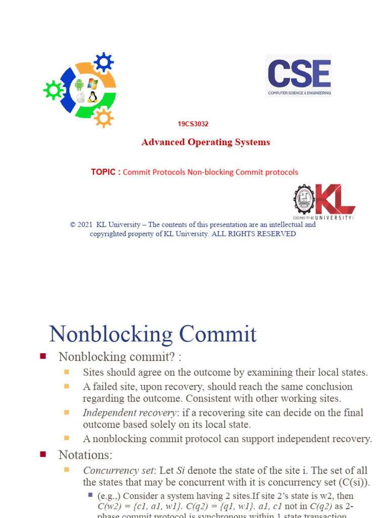 Commit Protocols Non Blocking Commit Protocols Pdf Network Protocols Computing