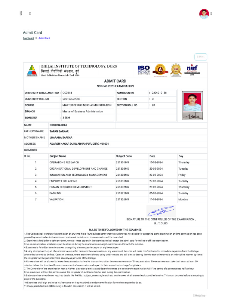 BIT DURG - Exam Form Payment | PDF | Justice | Crime & Violence