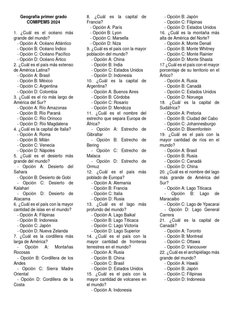 Temas COMIPEMS Español-Geografia | PDF | Metáfora | Américas