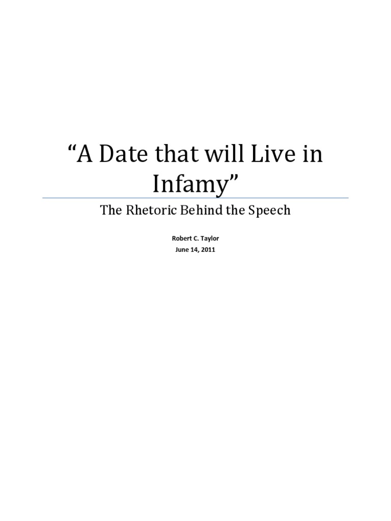 Rhetoric of Roosevelt's Infamy Speech | PDF | Franklin D. Roosevelt ...