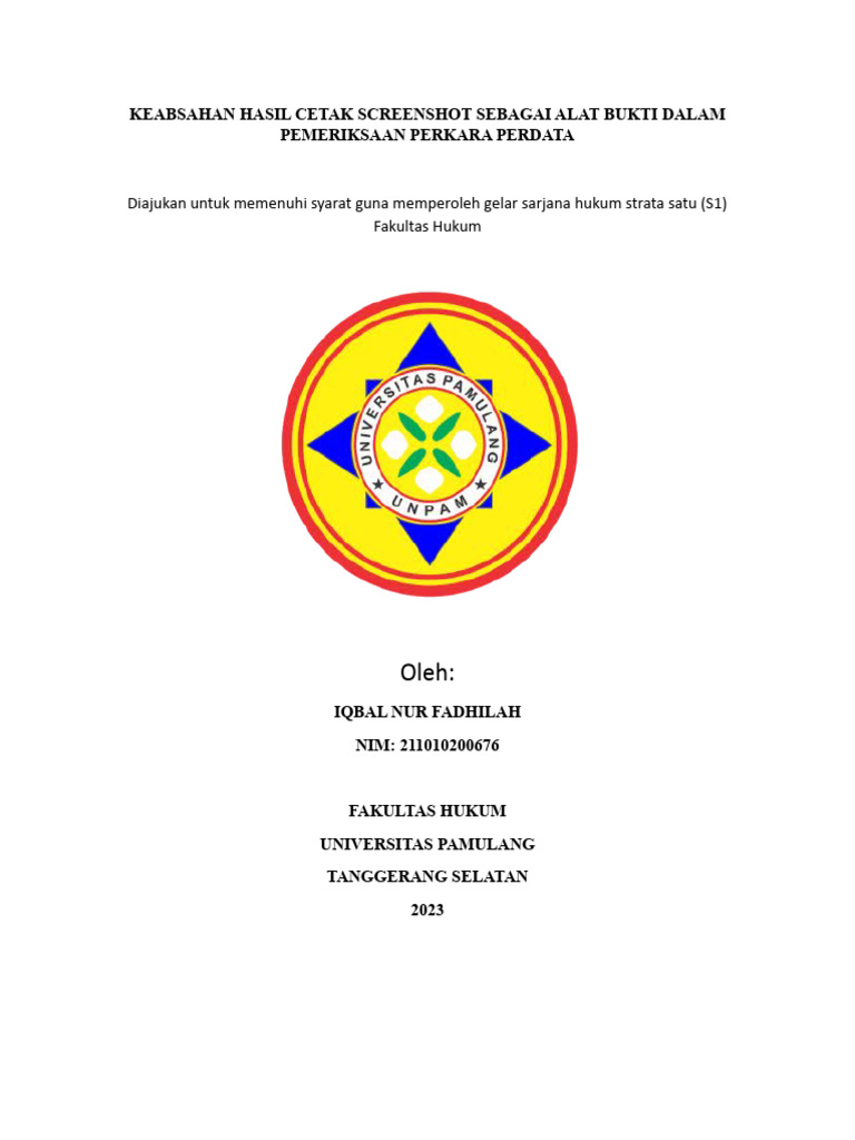 Proposal Skripsi Iqbal | PDF | Hukum | Komputer