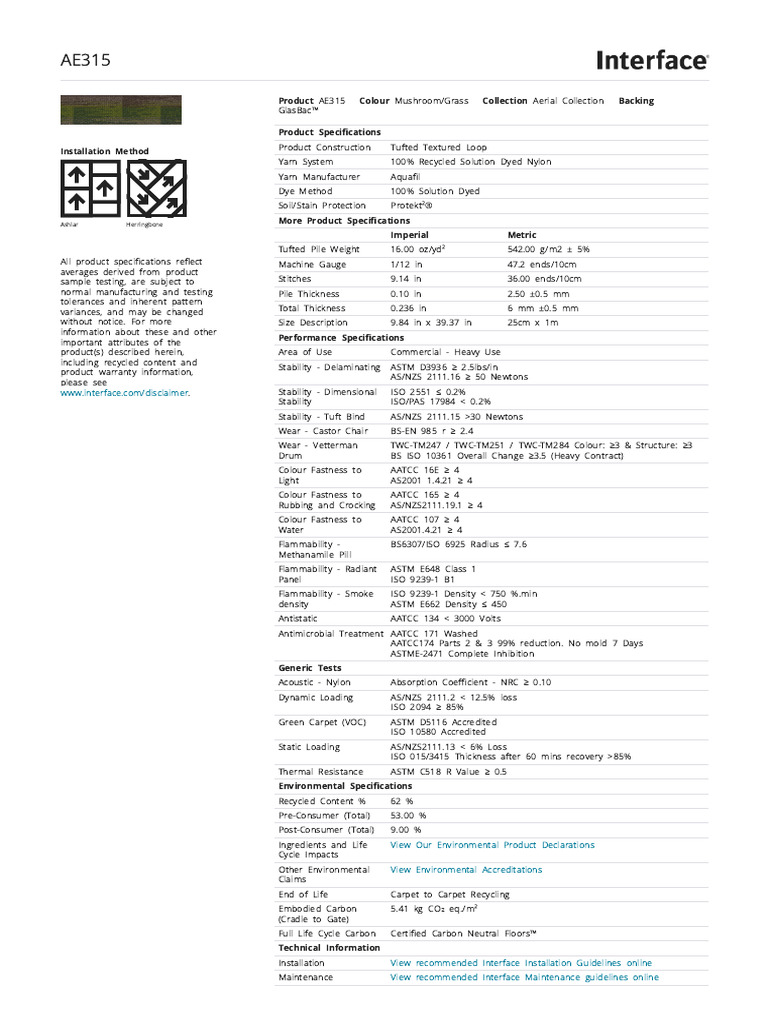 Interface_AE315_Mushroom.Grass_Spec_24112023 | PDF | Dyeing | Life ...