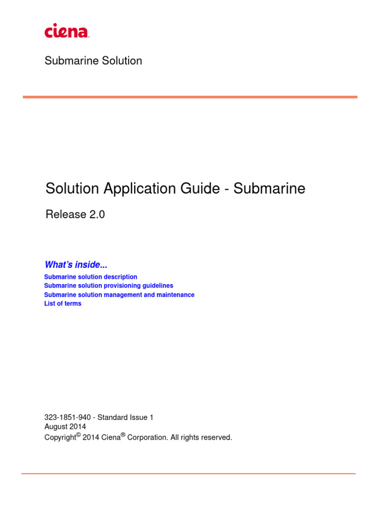 323-1851-940 (Solution Application Guide-Submarine R2.0) Issue1 | Download Free PDF | Legal ...