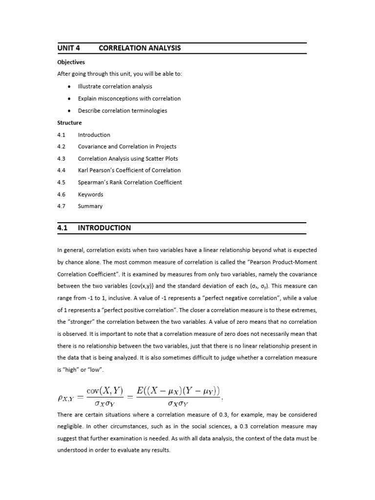 Unit 4 | PDF | Spearman's Rank Correlation Coefficient | Variance