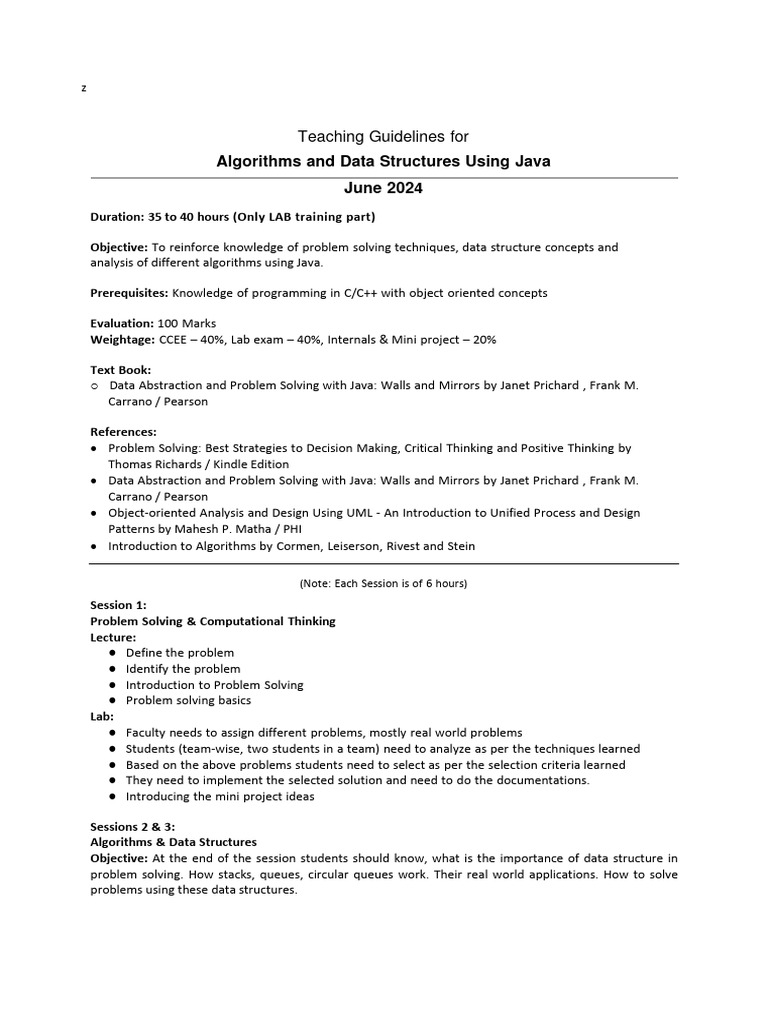 Algorithms And Data Structures Java Pdf Applied Mathematics Computing 
