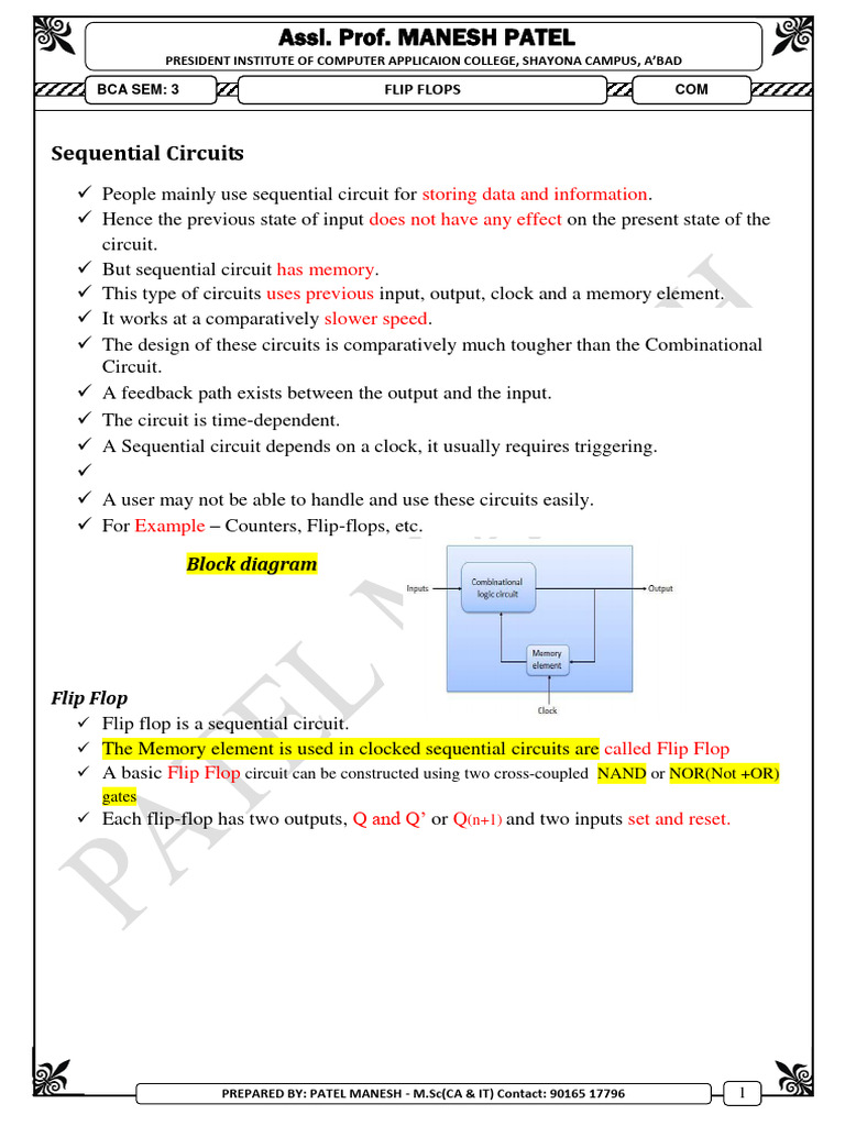 Unit-1 - FLIP FLOP - CO | PDF | Electrical Engineering | Electronic Circuits