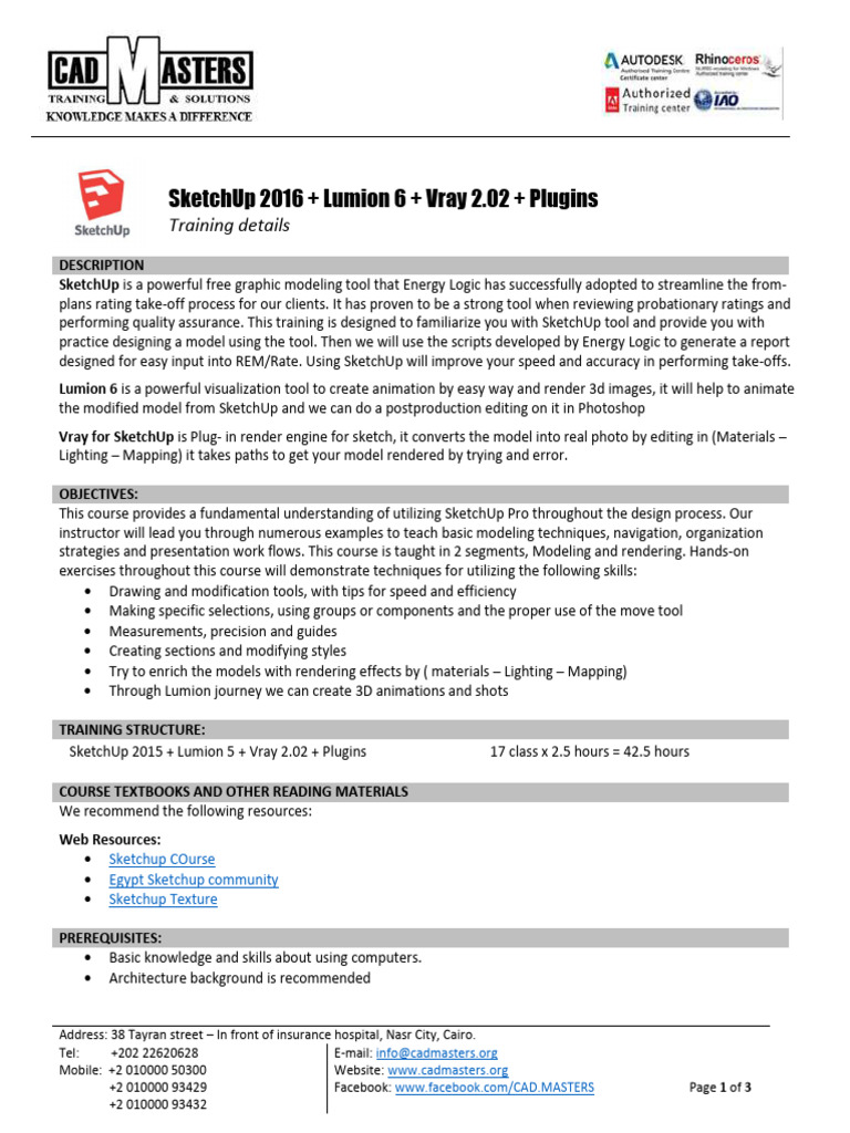 SketchUp_2016_Lumion_6_Vray_2_02_Plugins | Download Free PDF | 3 D Computer Graphics | Sketch Up