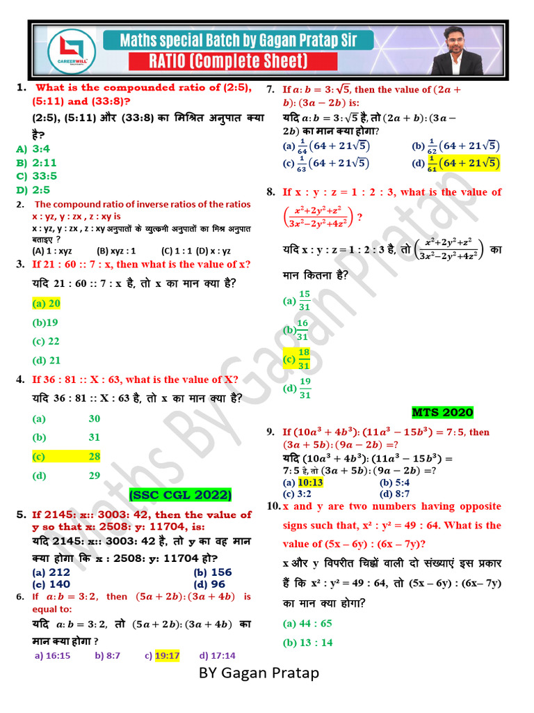 521) Ratio | PDF | Mathematics | Elementary Mathematics