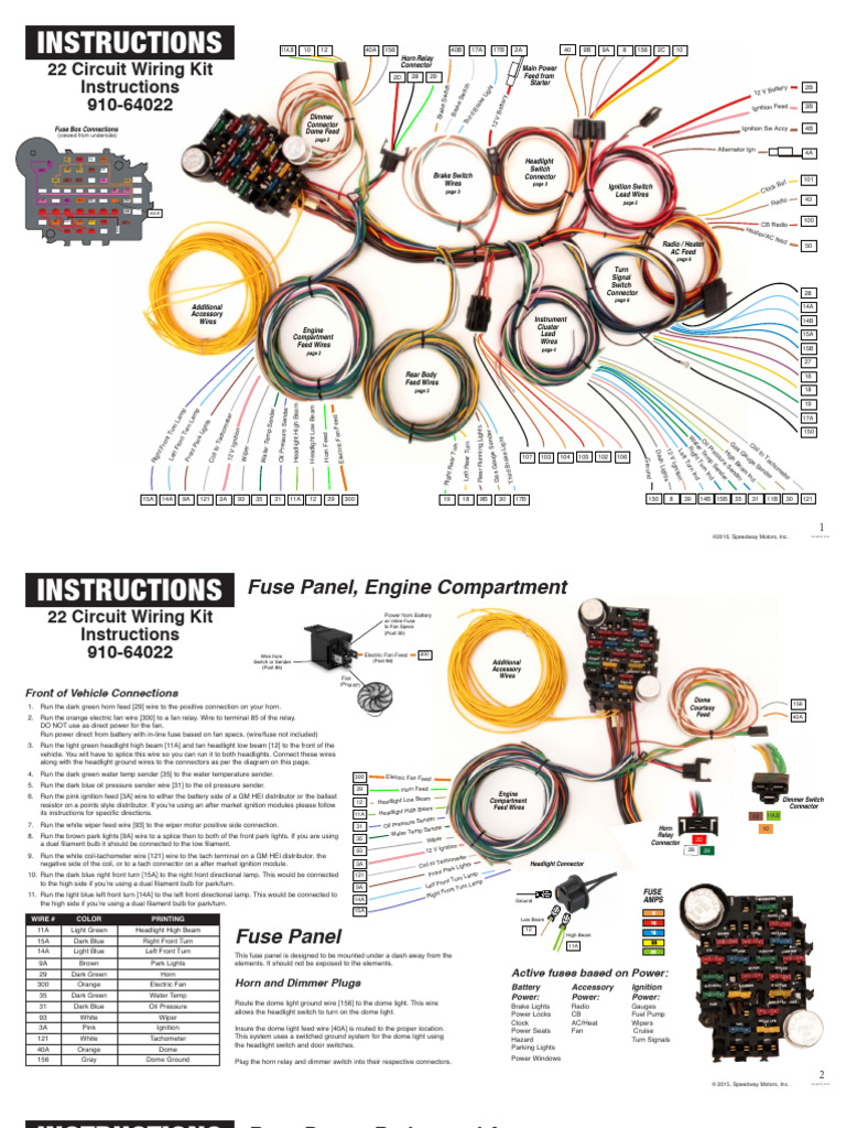 22 Circuit Wiring Kit Instructions | PDF | Electric Power | Motor Vehicle