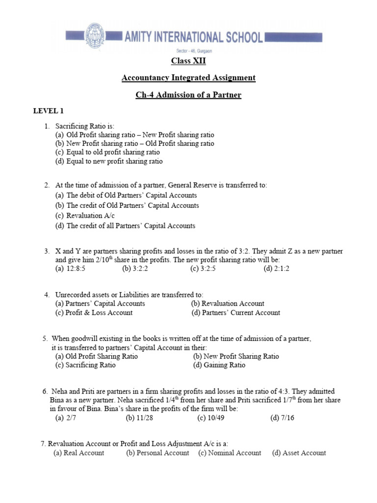 Ch-4 Admission of a Partner | Download Free PDF | Goodwill (Accounting ...