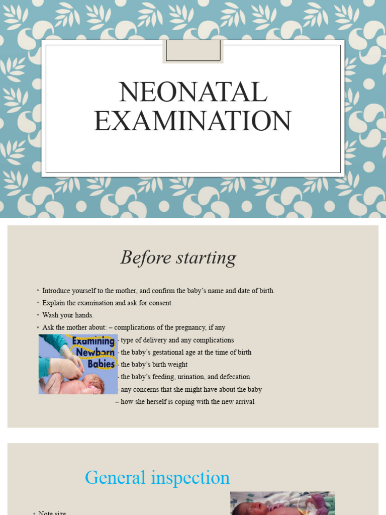 Infant Examination | PDF | Anatomical Terms Of Motion | Infants