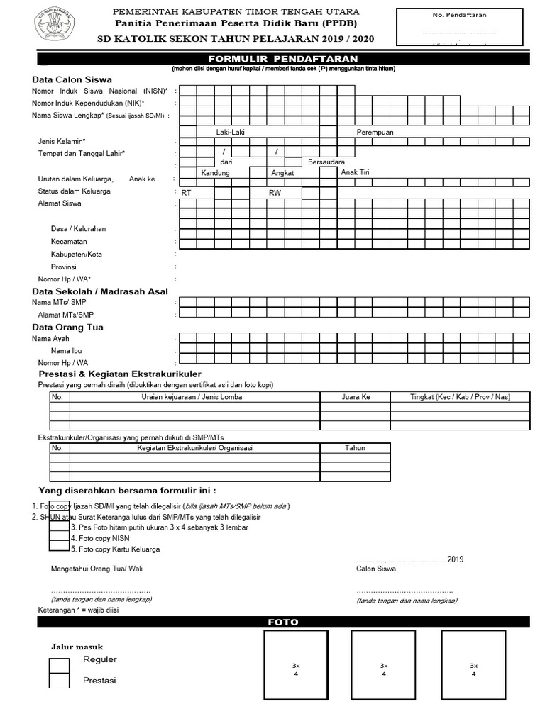 Formulir PPDB | PDF