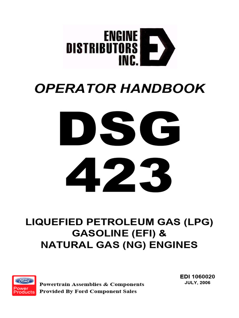 DSG423 Operator Handbook - 1060020 - July 2006 | PDF | Gasoline | Ethanol
