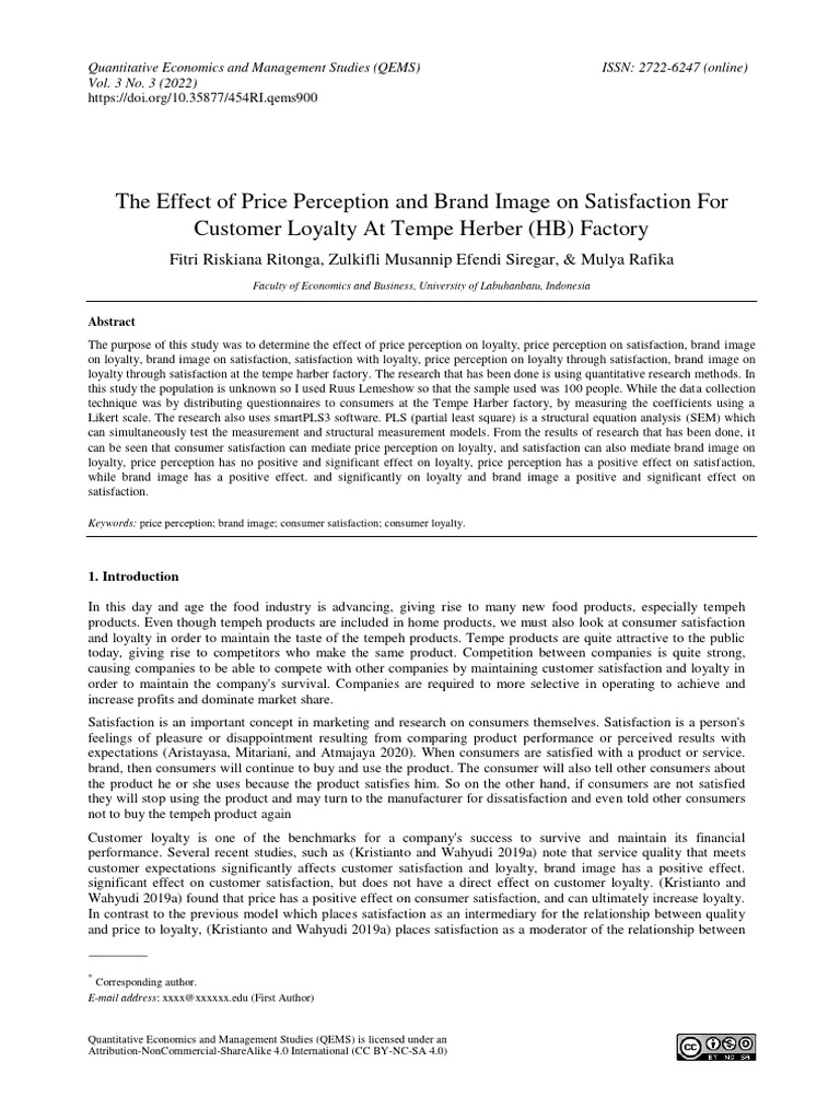 The Effect of Price Perception and Brand Image On Satisfaction For ...