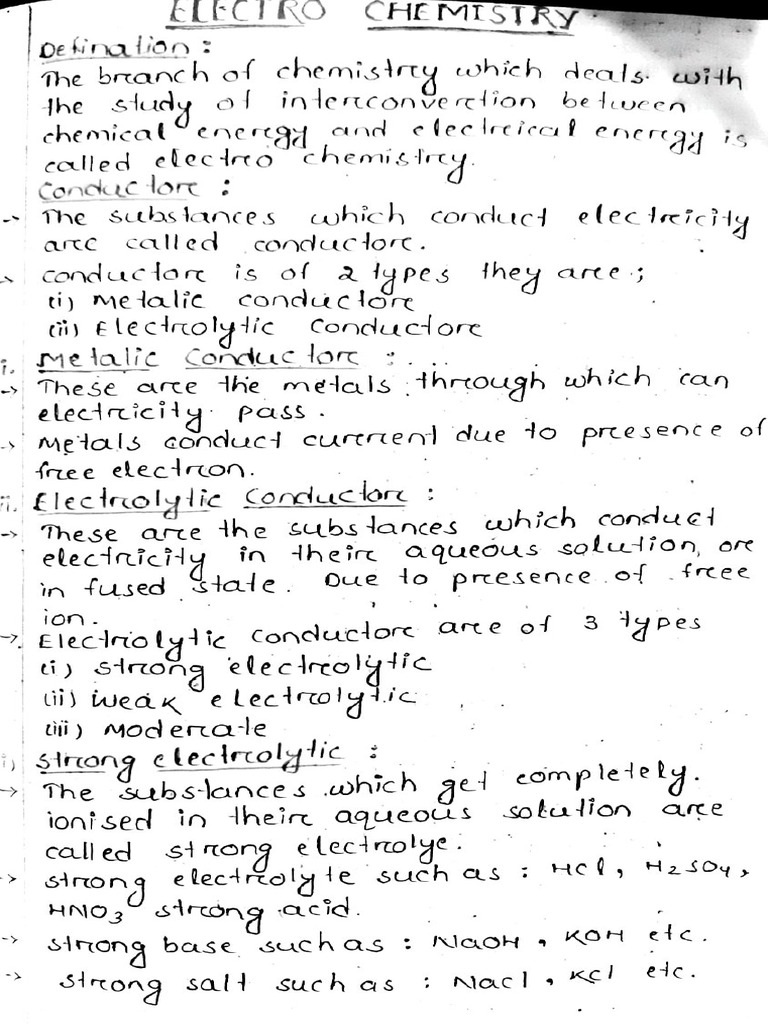 Electro Chemistry | PDF