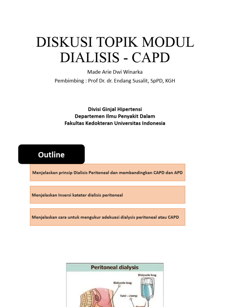 Prinsip CAPD, Akses, Adekuasi | PDF