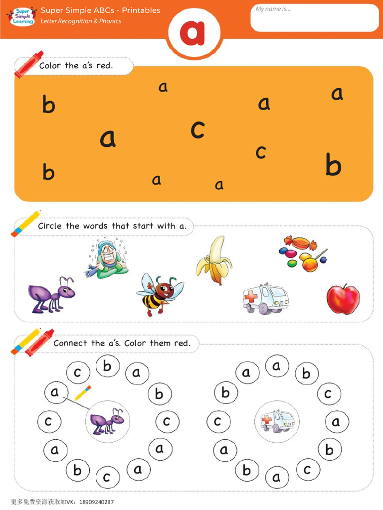 SSS字母练习册 彩色 | PDF | Phonics