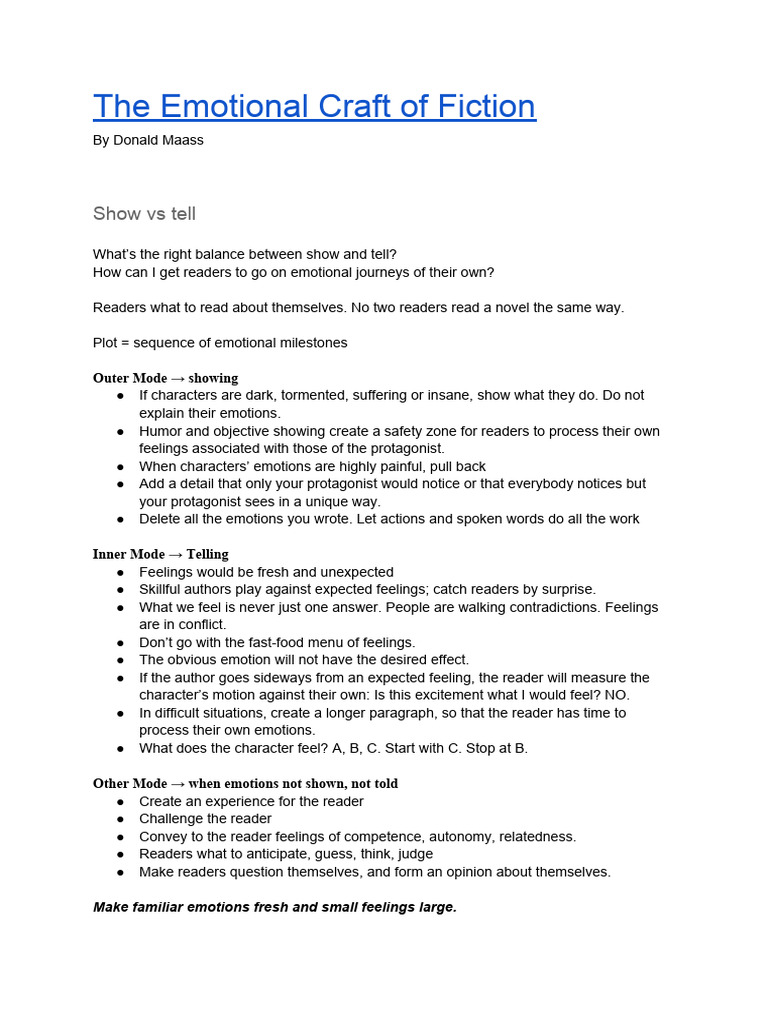 The Emotional Craft of Fiction | PDF | Emotions | Feeling