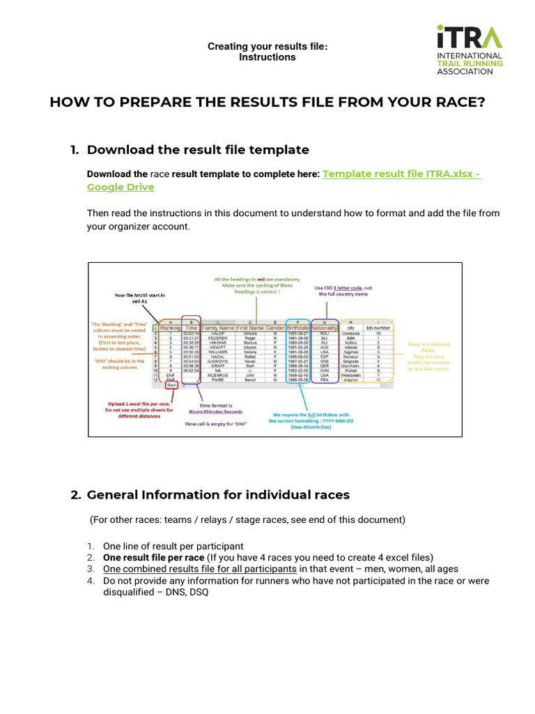Race Results File Preparation Guide | PDF | Computer Science | Software