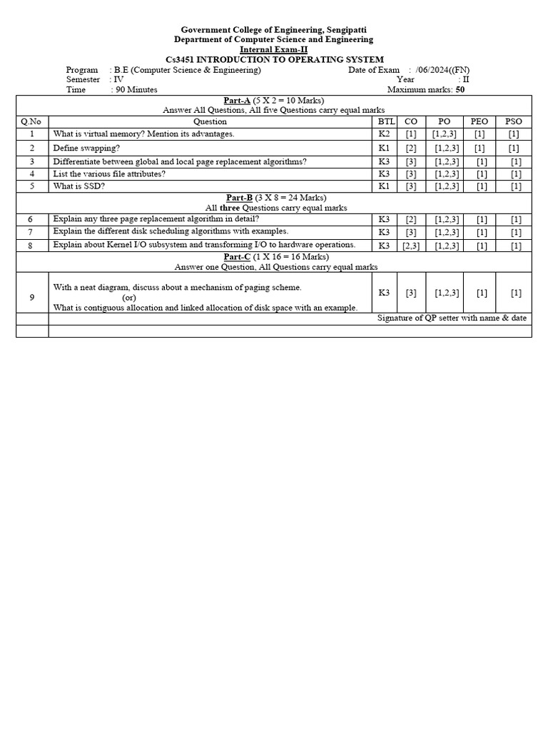 os question paper (3) | PDF | Software | Computing