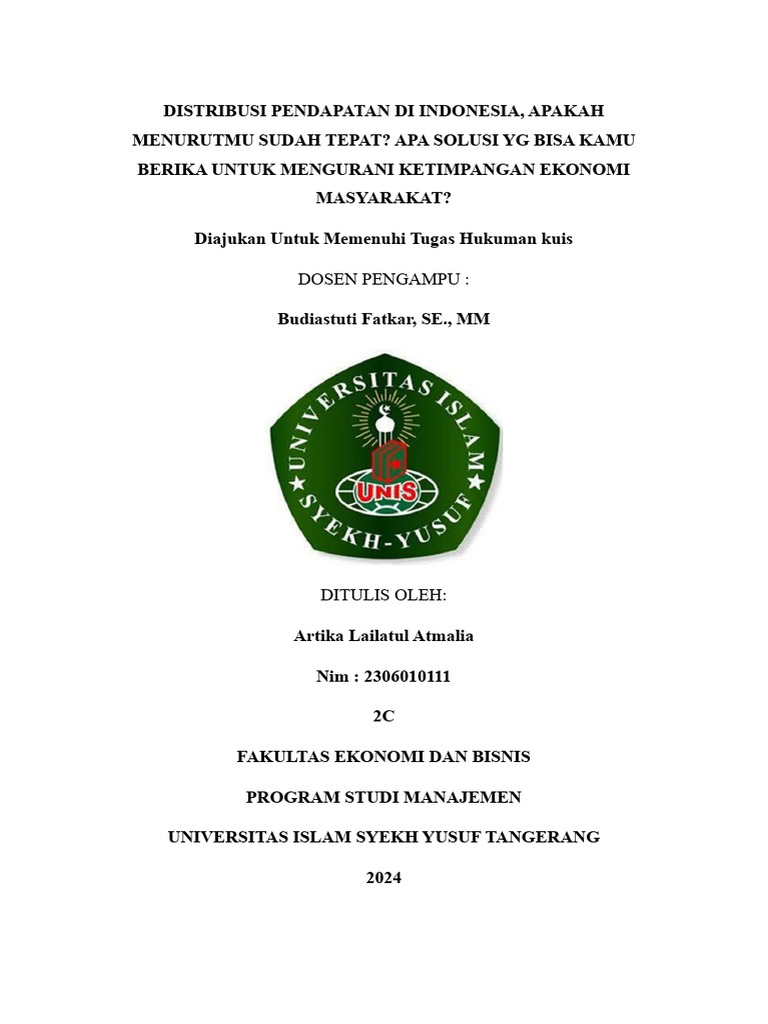 HUKUMAN KUIS EKONOMI MIKRO II. Artika L.A 2C | PDF