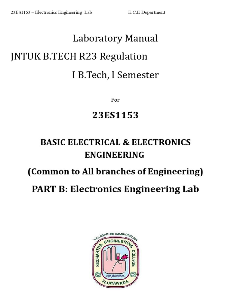 Electronics Engineering Lab Manual | PDF | Rectifier | Diode