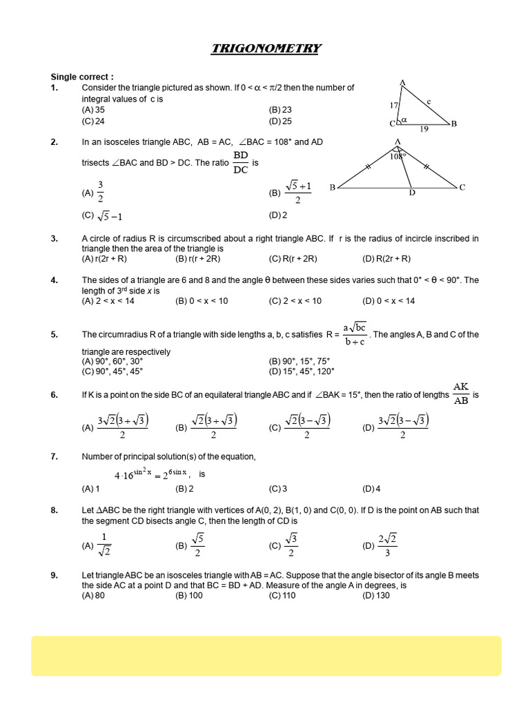 @Bohring Bot 2 Trigonometry Compound Angles, TE & SOT XI Micro | Download Free PDF | Triangle ...