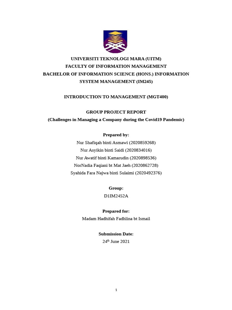 GROUP ASSIGNMENT 2 - I | Download Free PDF | Leadership | Goal