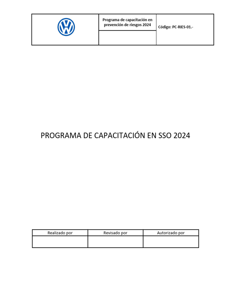 Programa Capacitación | PDF | Seguridad y salud ocupacional