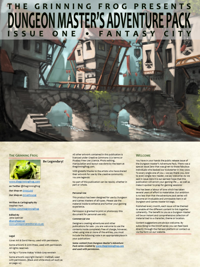 Dungeon Master Adventure Pack 01 Thegrinningfrog | PDF
