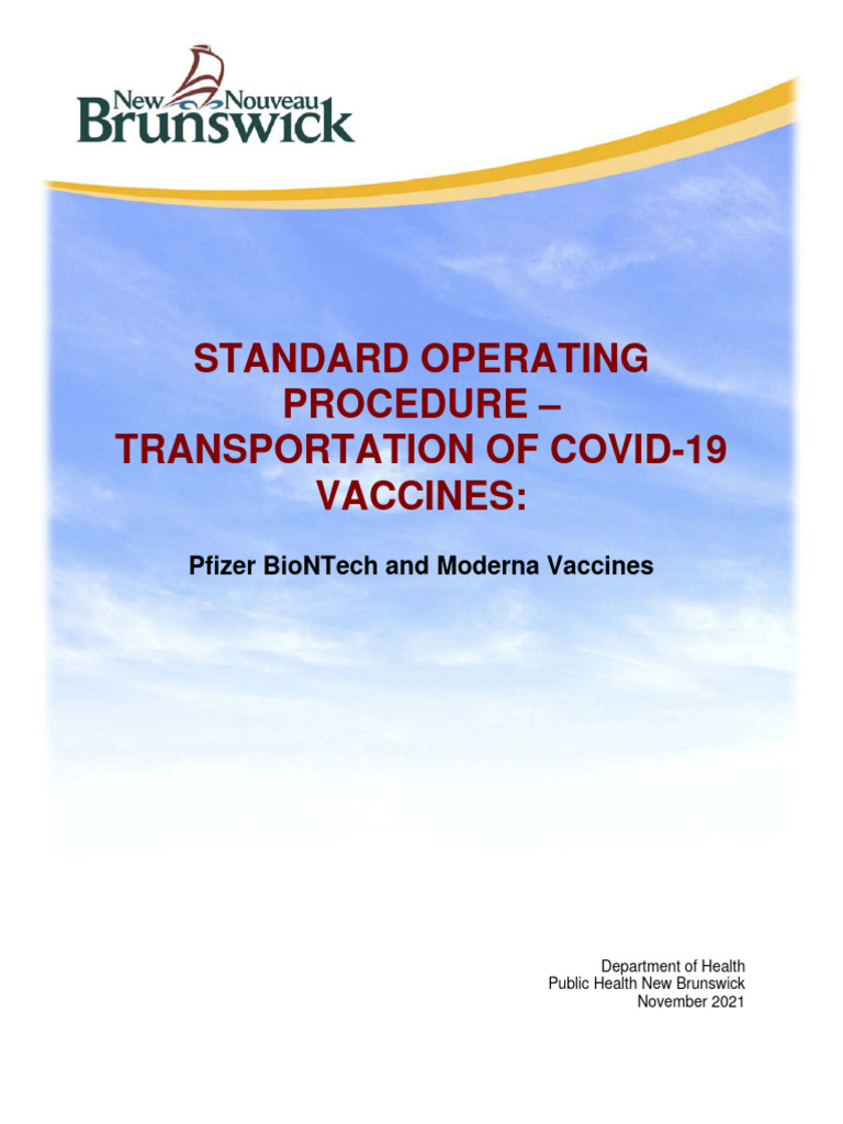 Sop Transportation Covid Vaccines | PDF | Vaccines | Ice